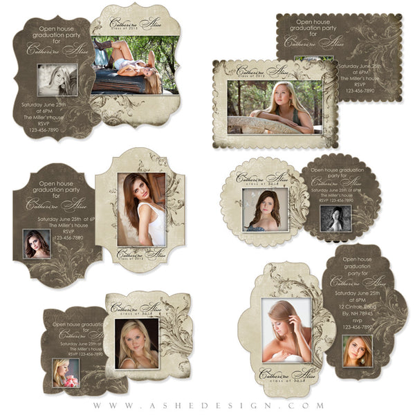Ashe Design | Catherine Alise Die Cut Graduation Invitations – AsheDesign
