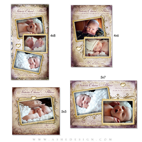Ashe Design | Fleur De Lis Photo Card Birth Announcements – AsheDesign