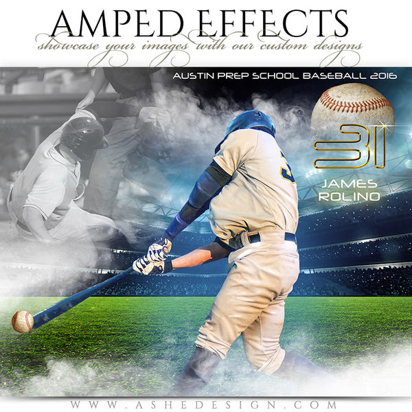 Amped Effects - Full Steam - Baseball Poster Template For Photoshop ...