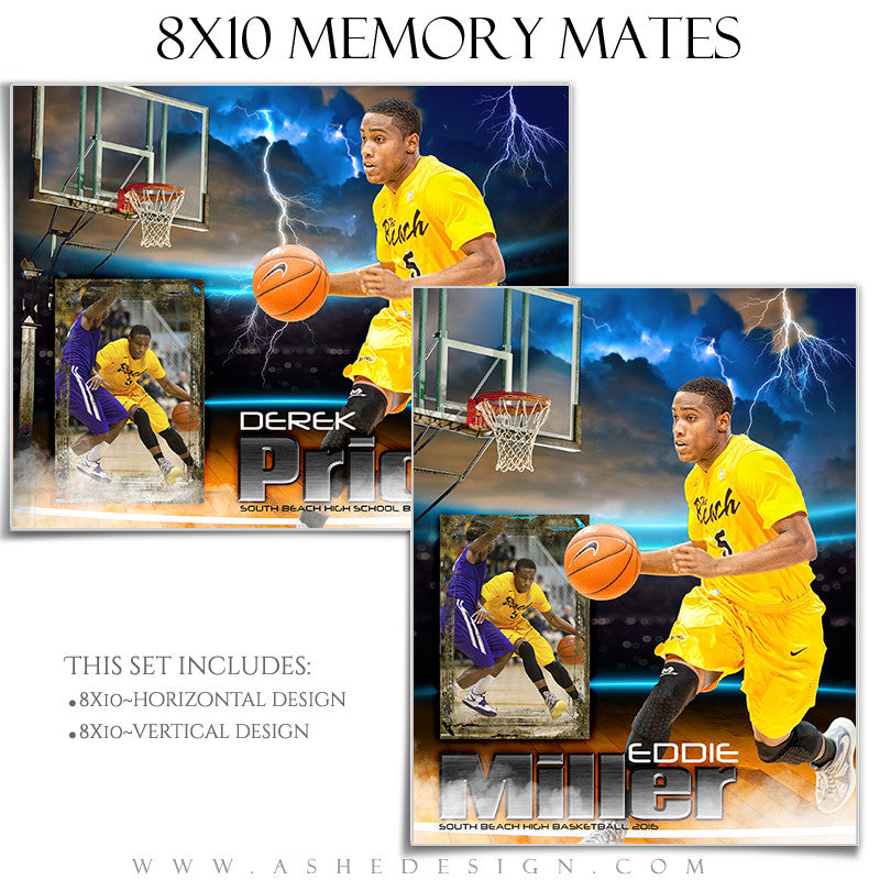 Sports Memory Mates 8x10 - Lightning Strikes Basketball – AsheDesign