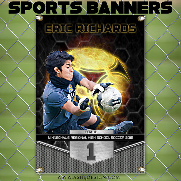 Amped Sports Banner 24x36 | Great Balls Of Fire Soccer – AsheDesign