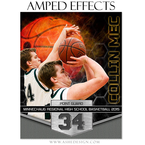 Amped Effects - Great Balls Of Fire Basketball Sports Poster Template ...