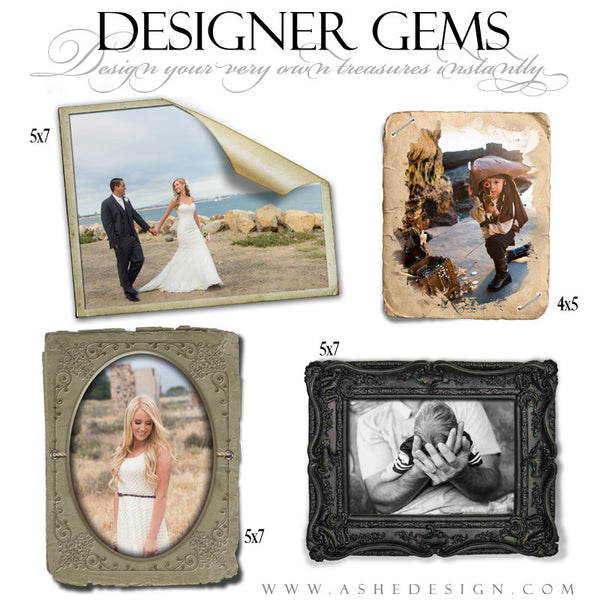 Photoshop Designer Gems | Vintage Frames Set 3 – AsheDesign