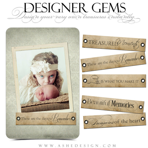 Designer Gems Word Art Tags | Treasured Memories – AsheDesign