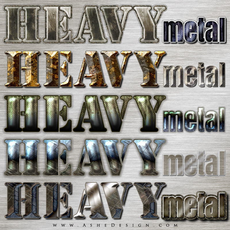 Photoshop Layer Style Set - Heavy Metal – AsheDesign