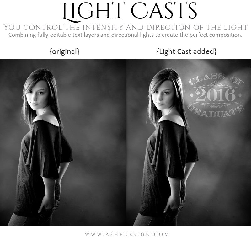 Photoshop Light Casts | Seniors 2016 – AsheDesign